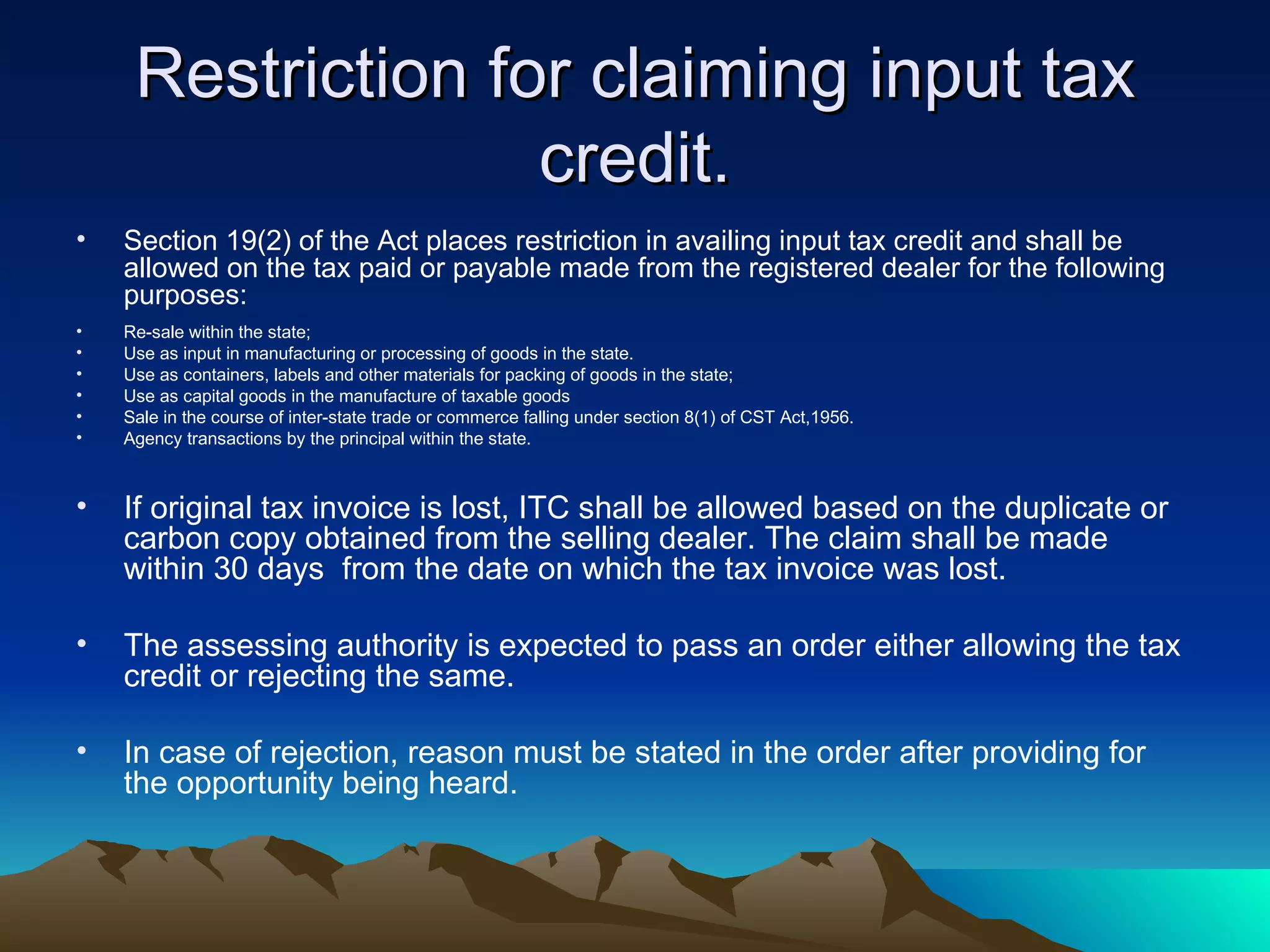 Ppt on input taxes credit mr sudhakar | PPT