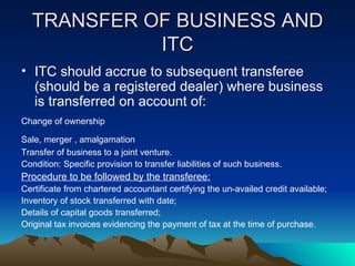 Ppt on input taxes credit mr sudhakar | PPT