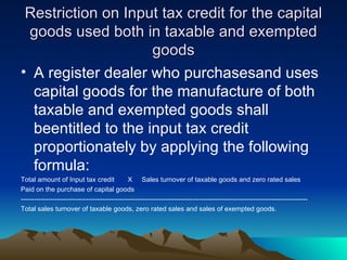 Ppt on input taxes credit mr sudhakar | PPT