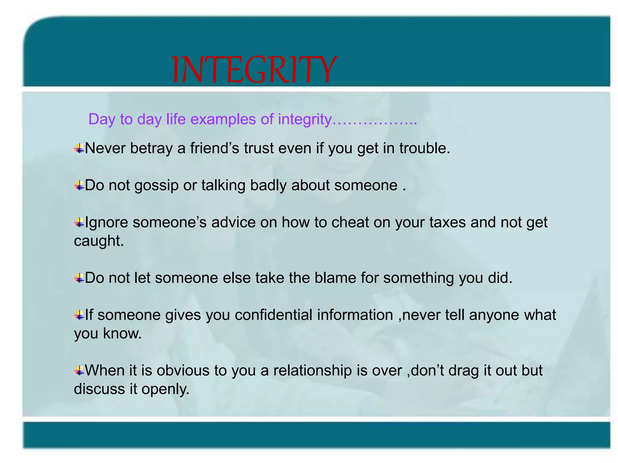 integrity at work | PPTX