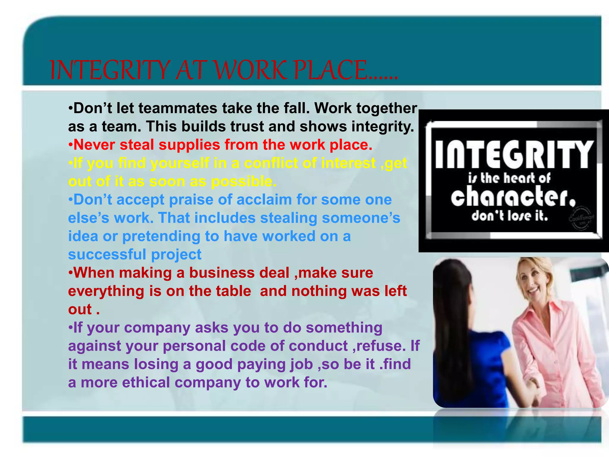 integrity at work | PPTX