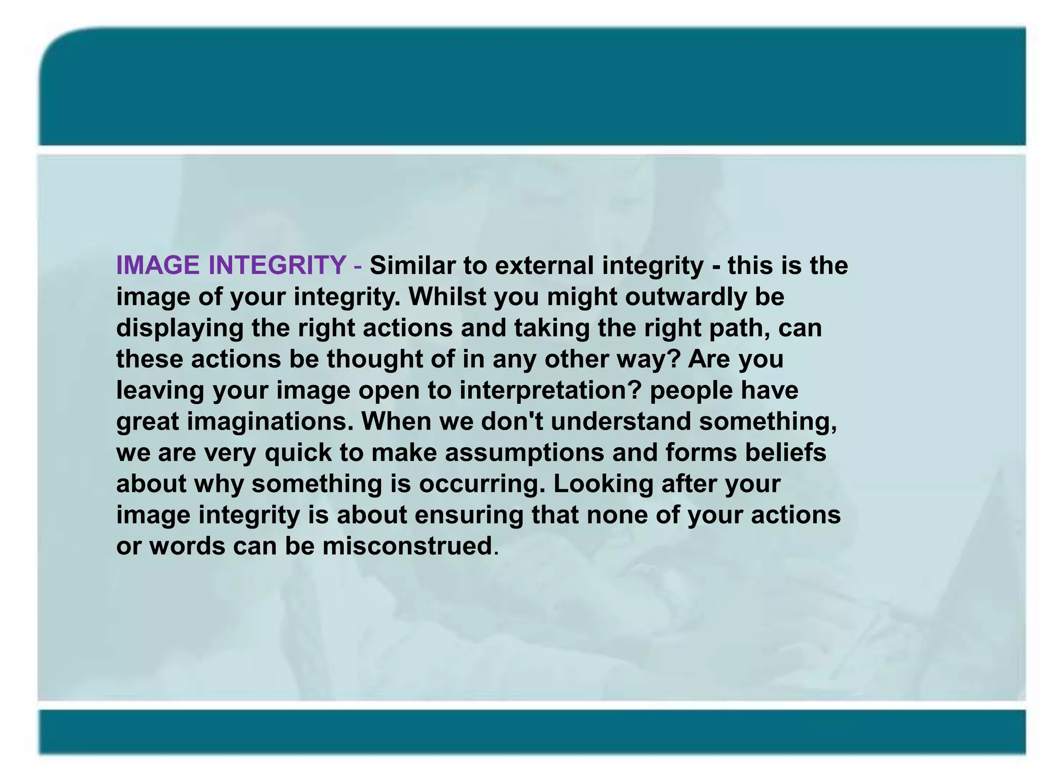 integrity at work | PPTX