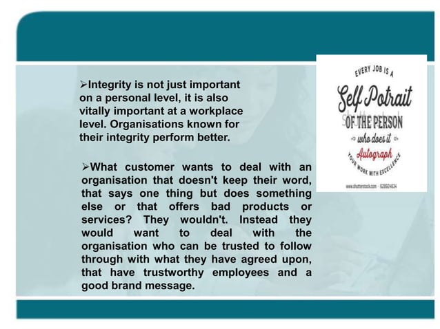 integrity at work | PPTX | Career Advice | Careers