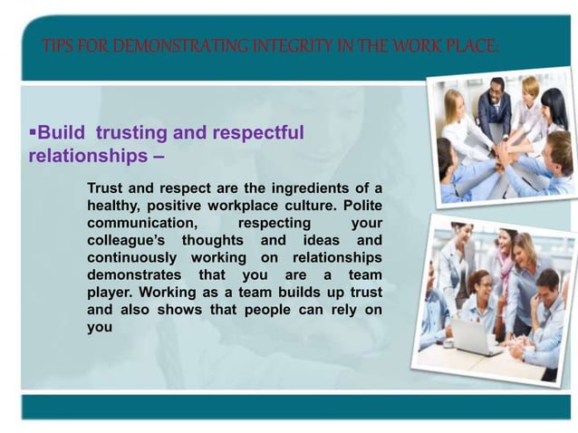 integrity at work | PPTX | Career Advice | Careers