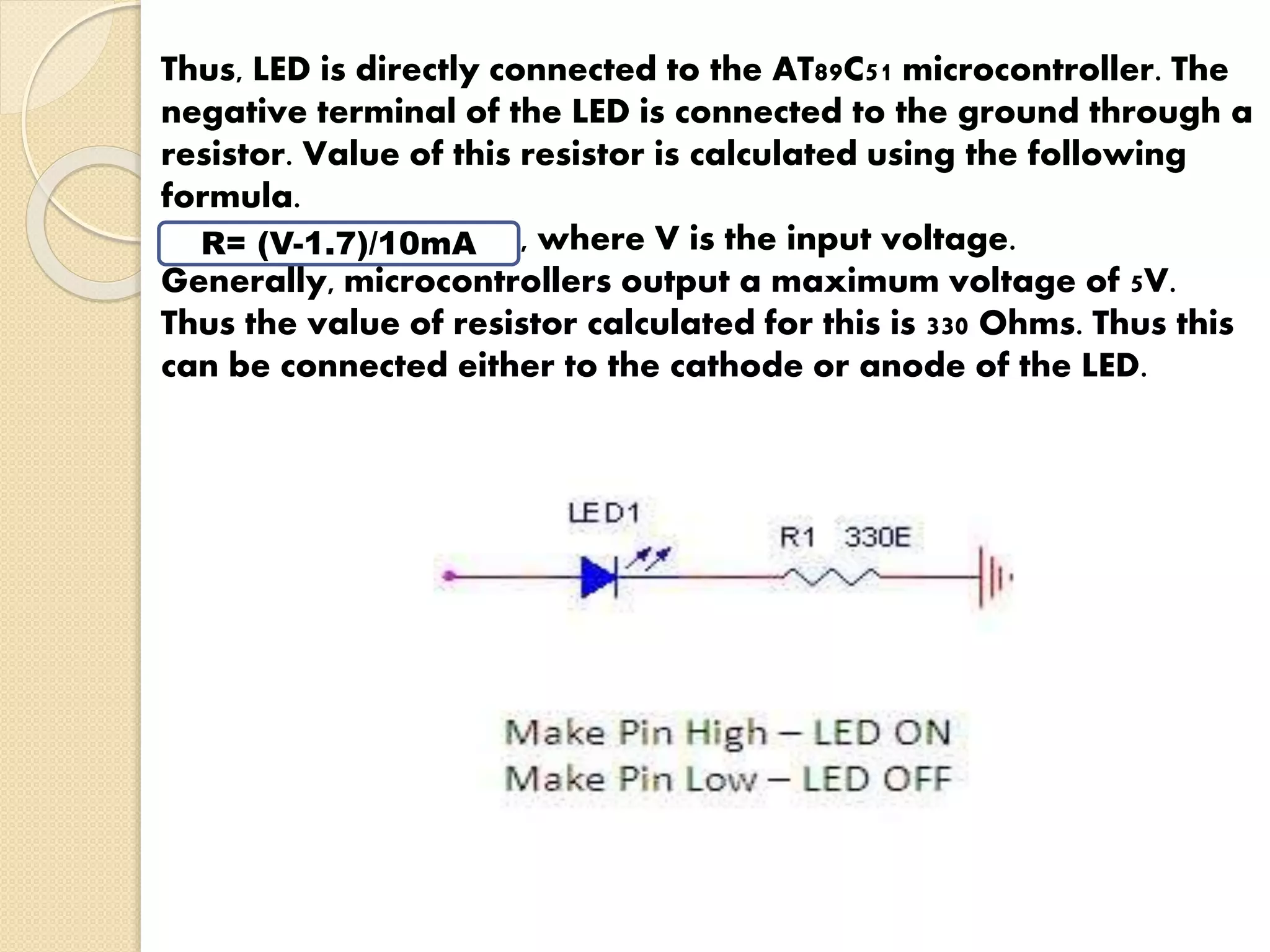 Ppt on interfacing led and 7 segmentwith 8951 | PPTX