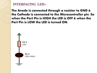 Ppt on interfacing led and 7 segmentwith 8951 | PPTX