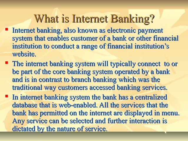 Ppt on internet banking | PPT