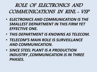 role of ECE in steel plant | PPTX