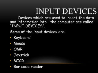 I/O devices | PPT
