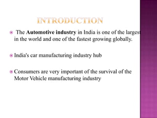 Ppt on automobile industry | PPTX | Automotive Industry | Industries