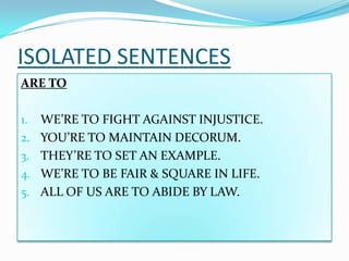 Ppt on isolated sentences | PPSX