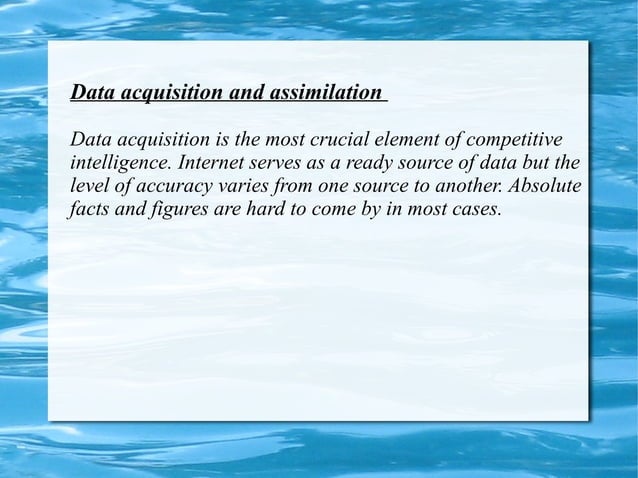 Competitive Intelligence – Data Acquisition and Analysis | ODP