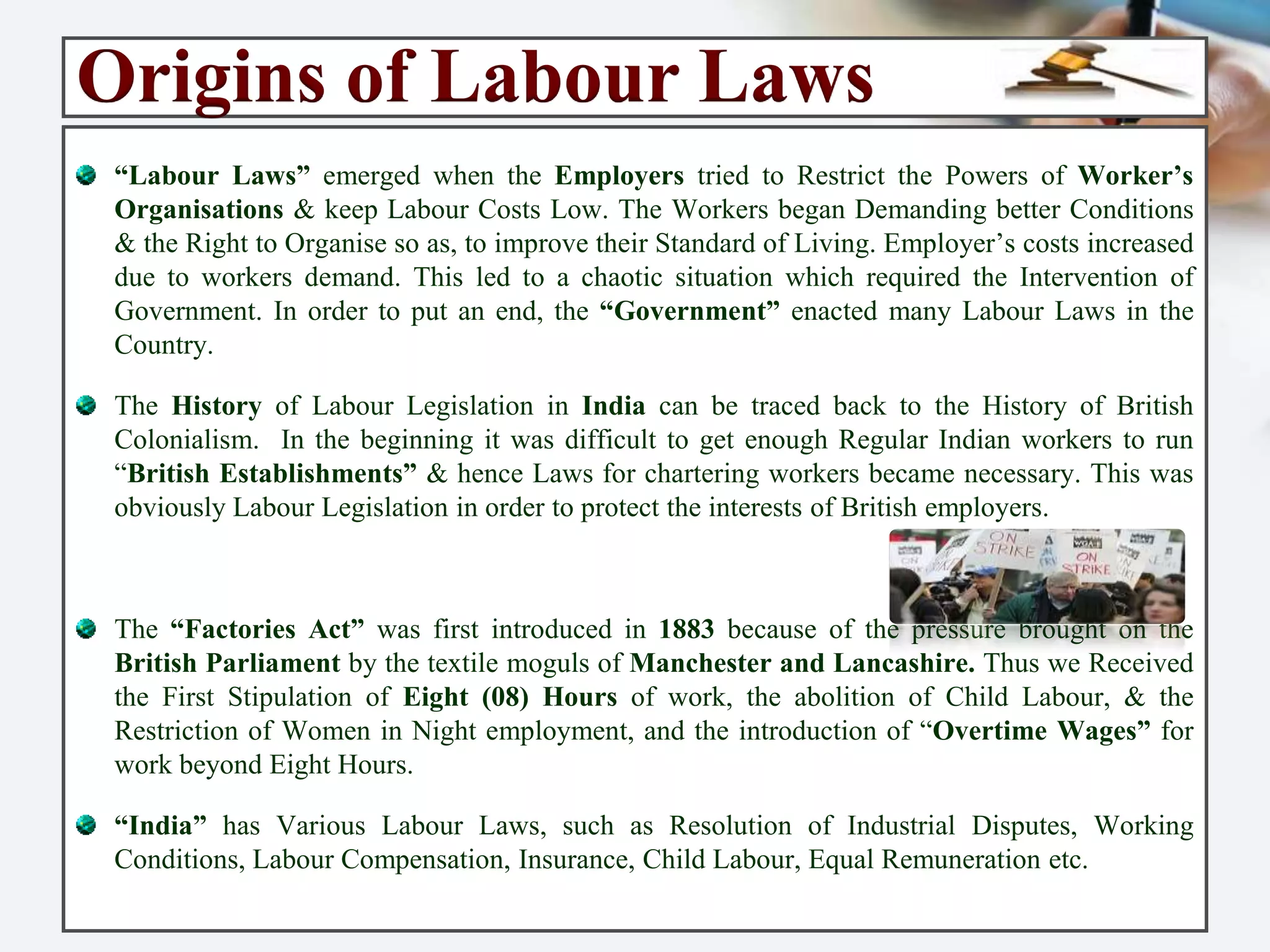 PPT on "Labour Laws in India" | PPSX