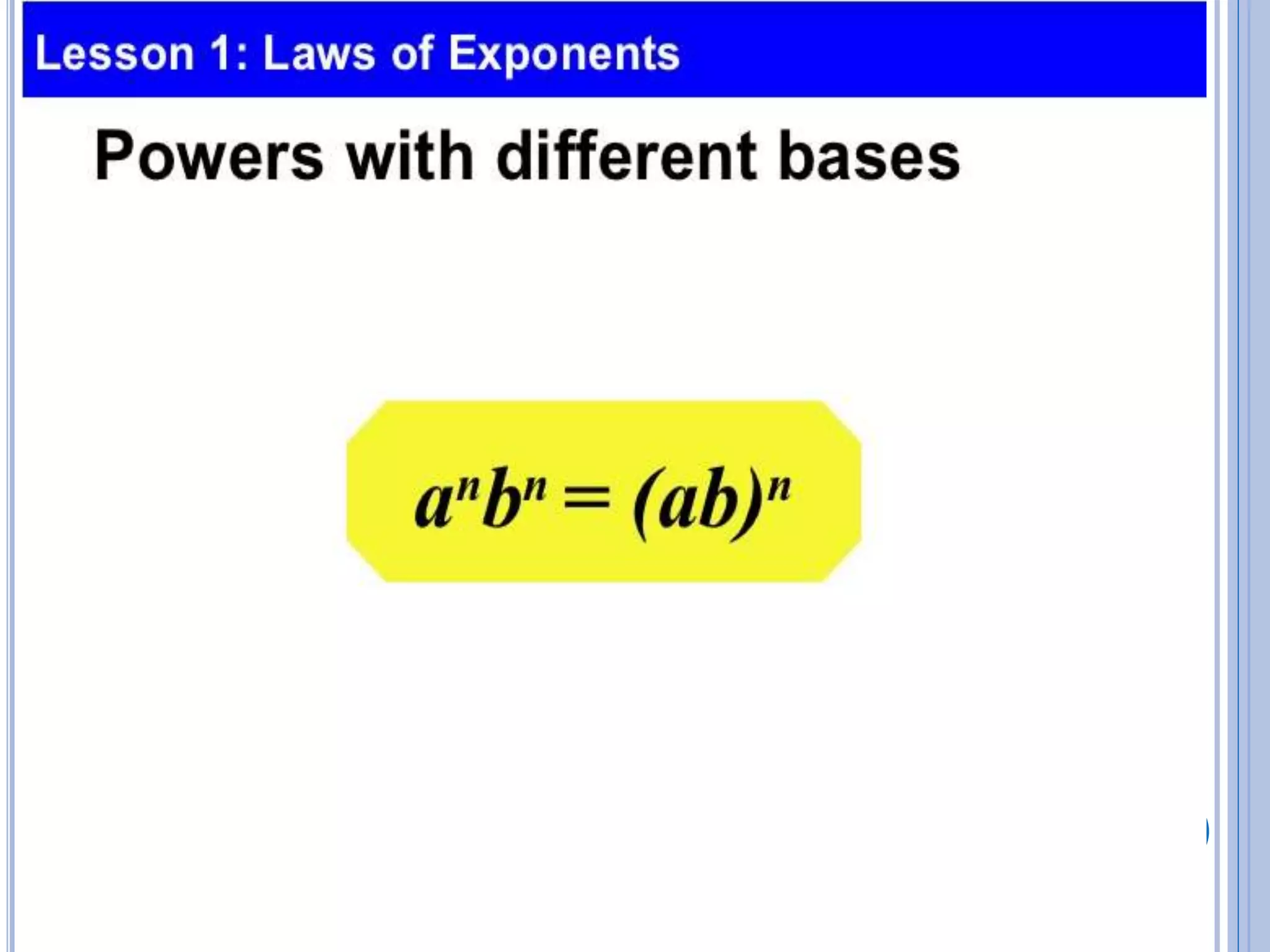 Ppt on laws of exponents | PPTX