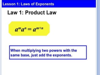 Ppt on laws of exponents | PPTX