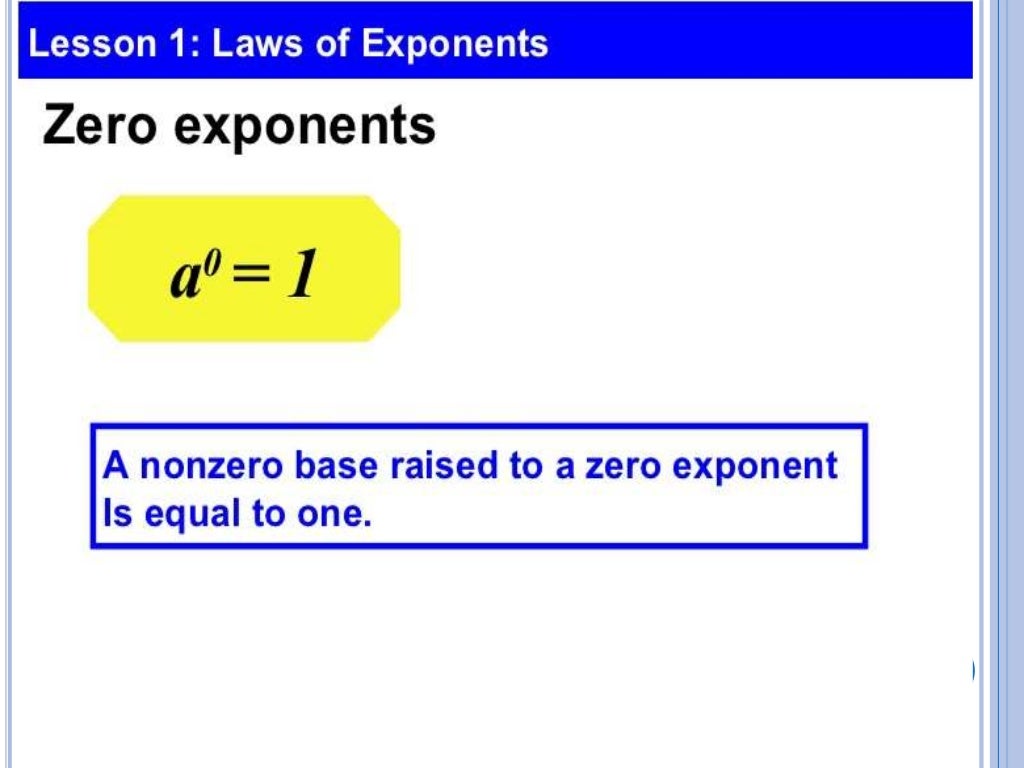 Ppt on laws of exponents