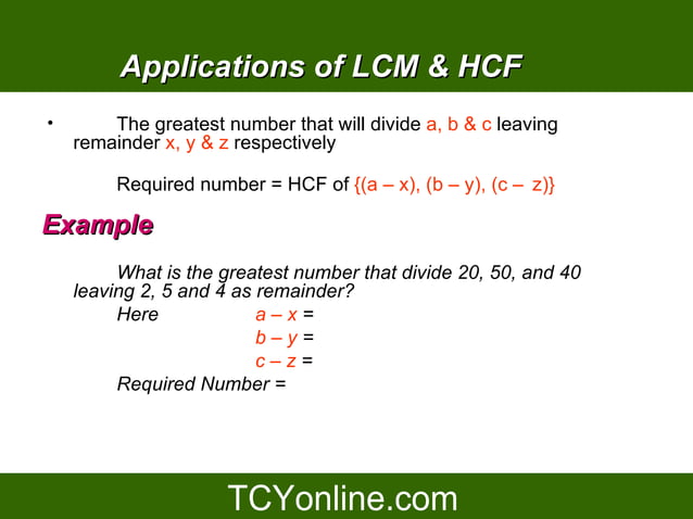 Ppt On Lcm & Hcf Questions For Cat Preparation | PPT
