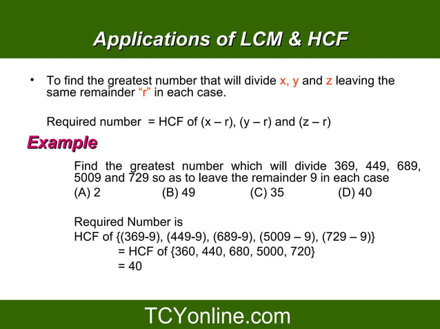 Ppt On Lcm & Hcf Questions For Cat Preparation | PPT