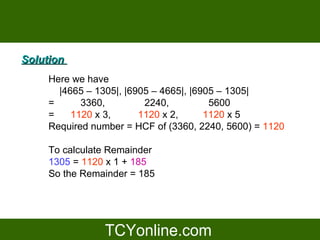 Ppt On Lcm & Hcf Questions For Cat Preparation | PPT