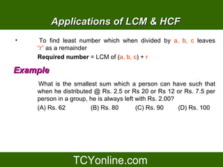 Ppt On Lcm & Hcf Questions For Cat Preparation | PPT