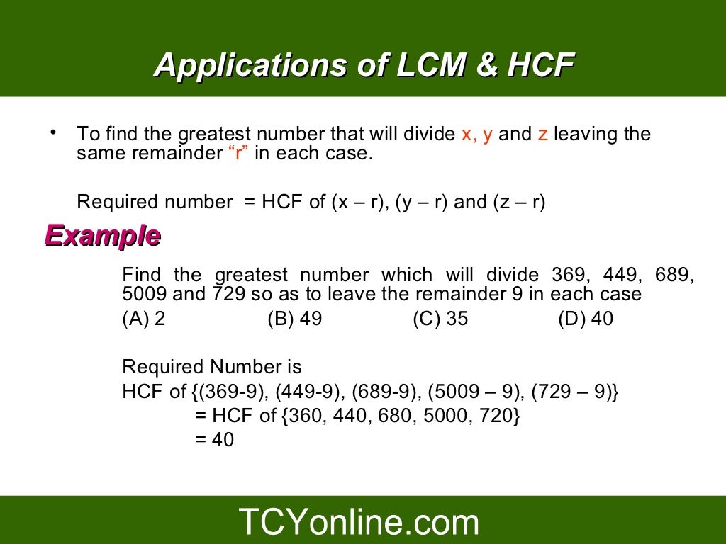 Ppt On Lcm & Hcf Questions For Cat Preparation