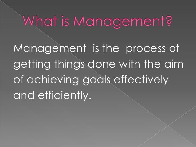 WHAT IS MANAGEMENT?