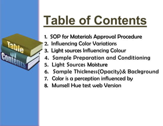 Material Color Approval Procedure Training for QA Team | PDF
