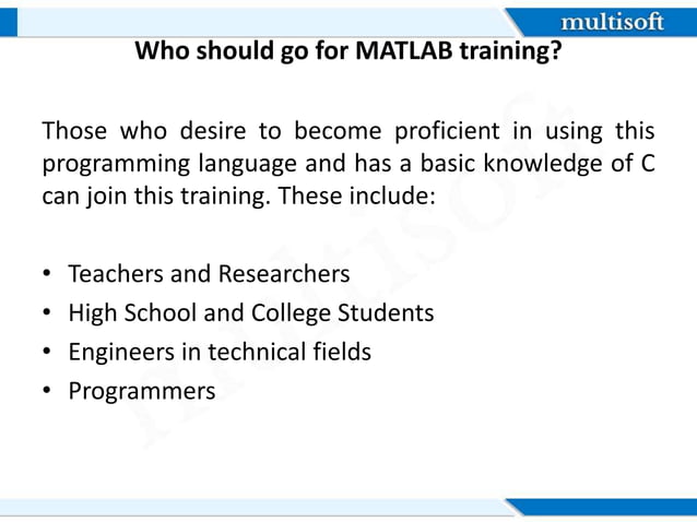 MATLAB Training Online | PPTX | Computing | Technology & Computing