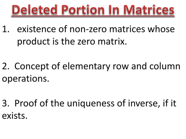 Ppt on matrices | PPT
