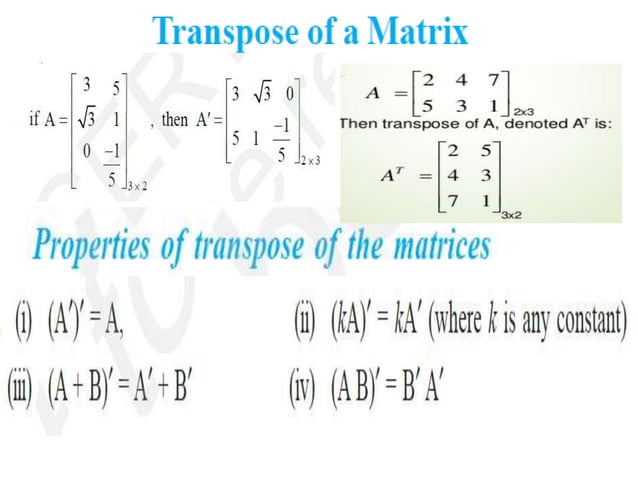 Ppt on matrices | PPT