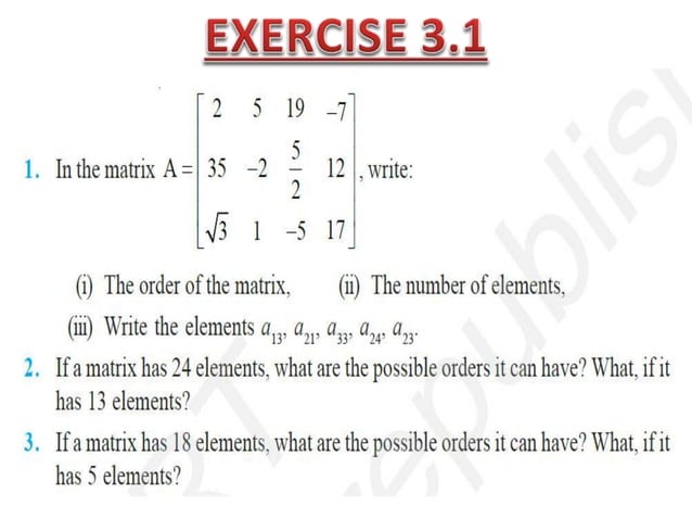 Ppt on matrices | PPT