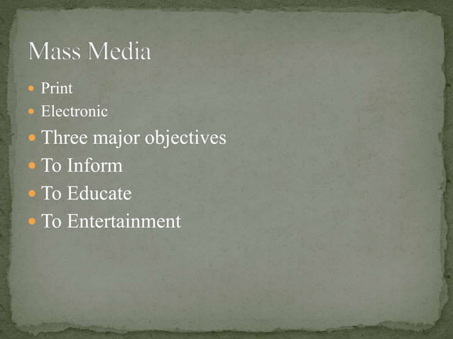 Ppt on media | PPT