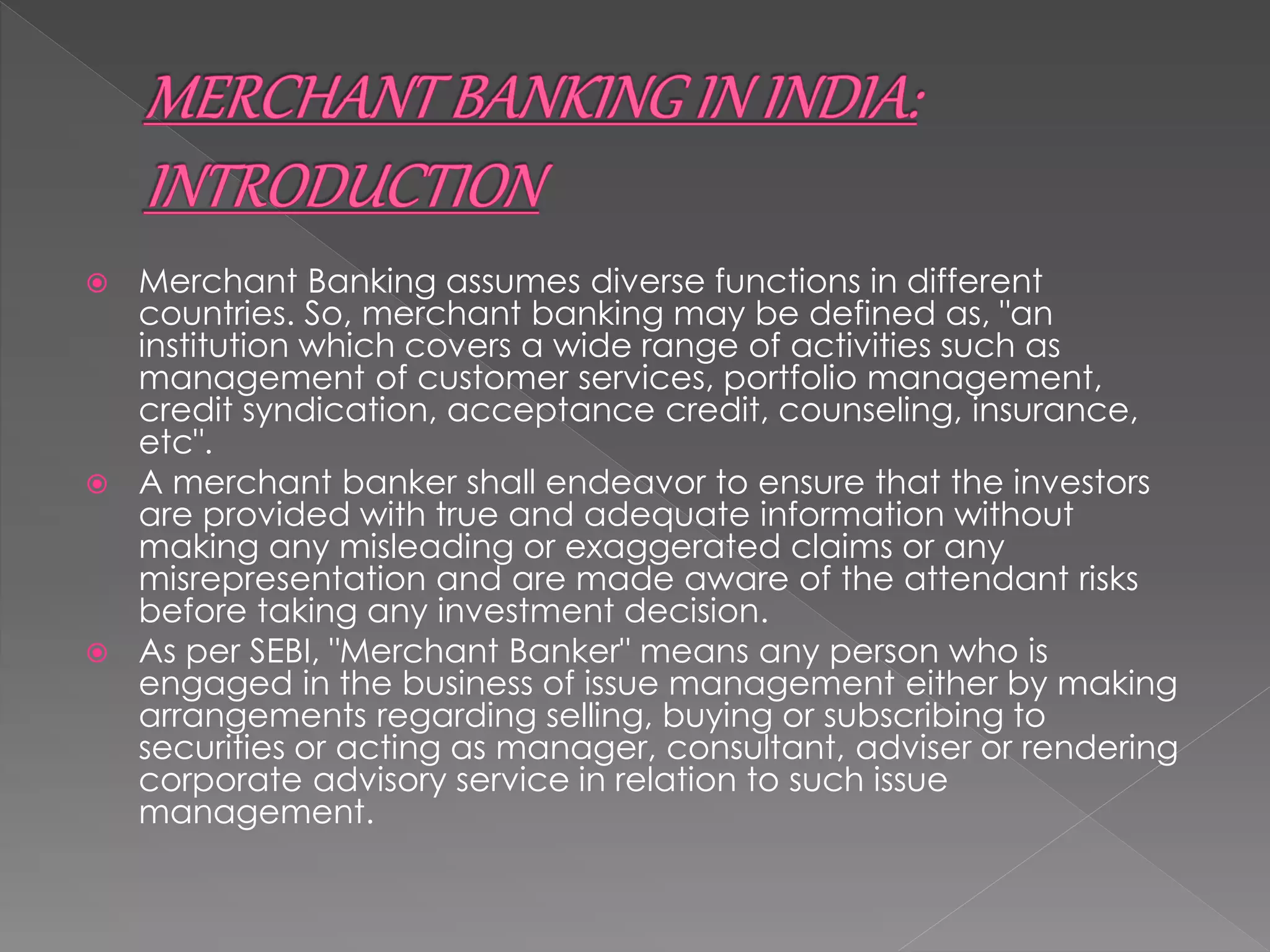 Ppt on merchant banking in india | PPT