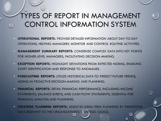 Presentation on management control and information system | PPT