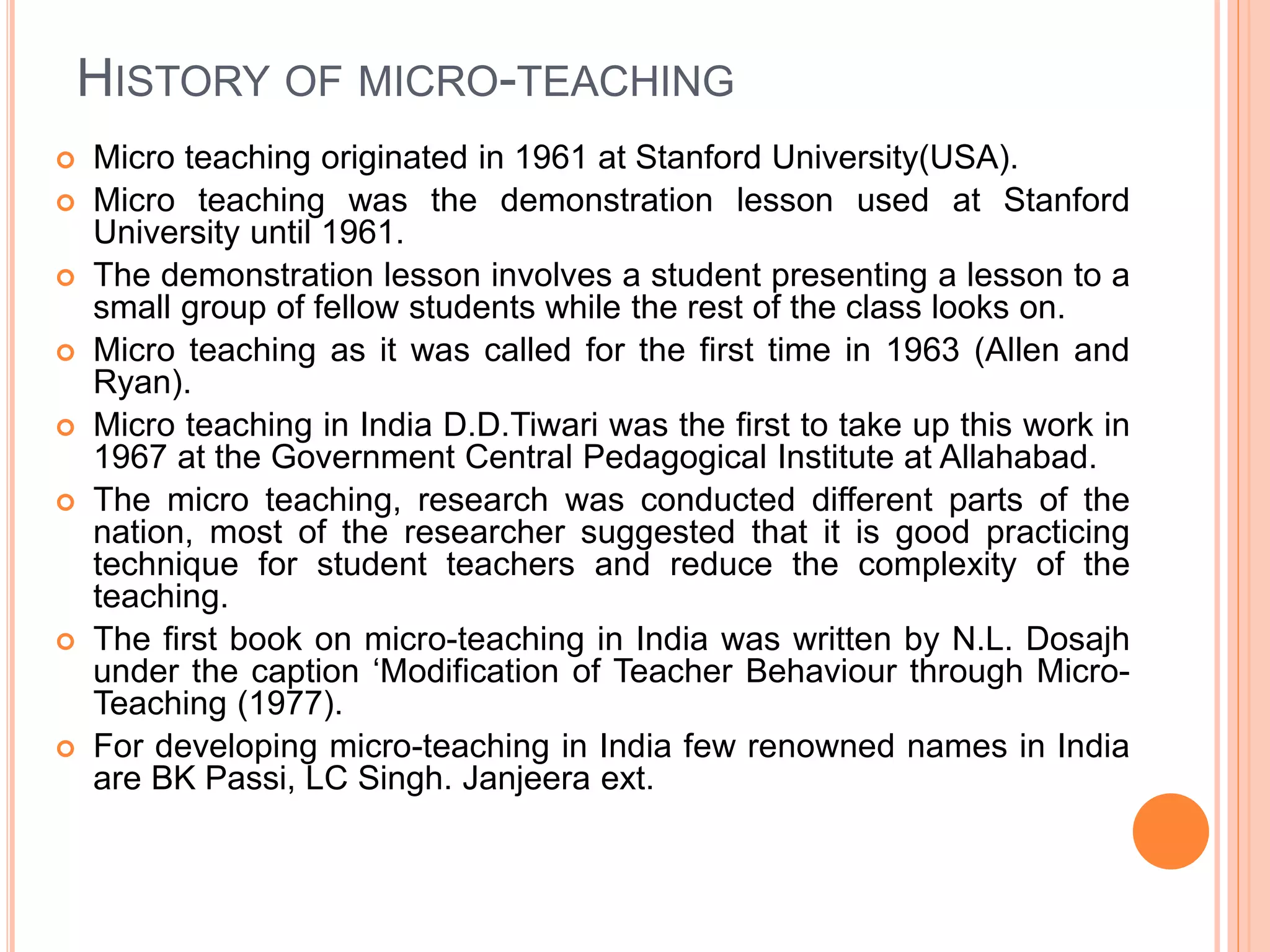 Introduction of Micro Teaching | PPTX
