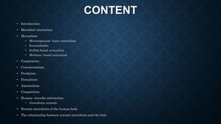 microbial ecology and microbial interaction | PPTX