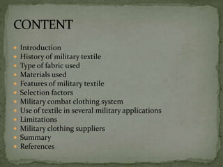 Military textile | PPT