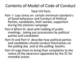 Ppt on model code of conduct 2019 by Dr. Pallavi Gupta | PPTX
