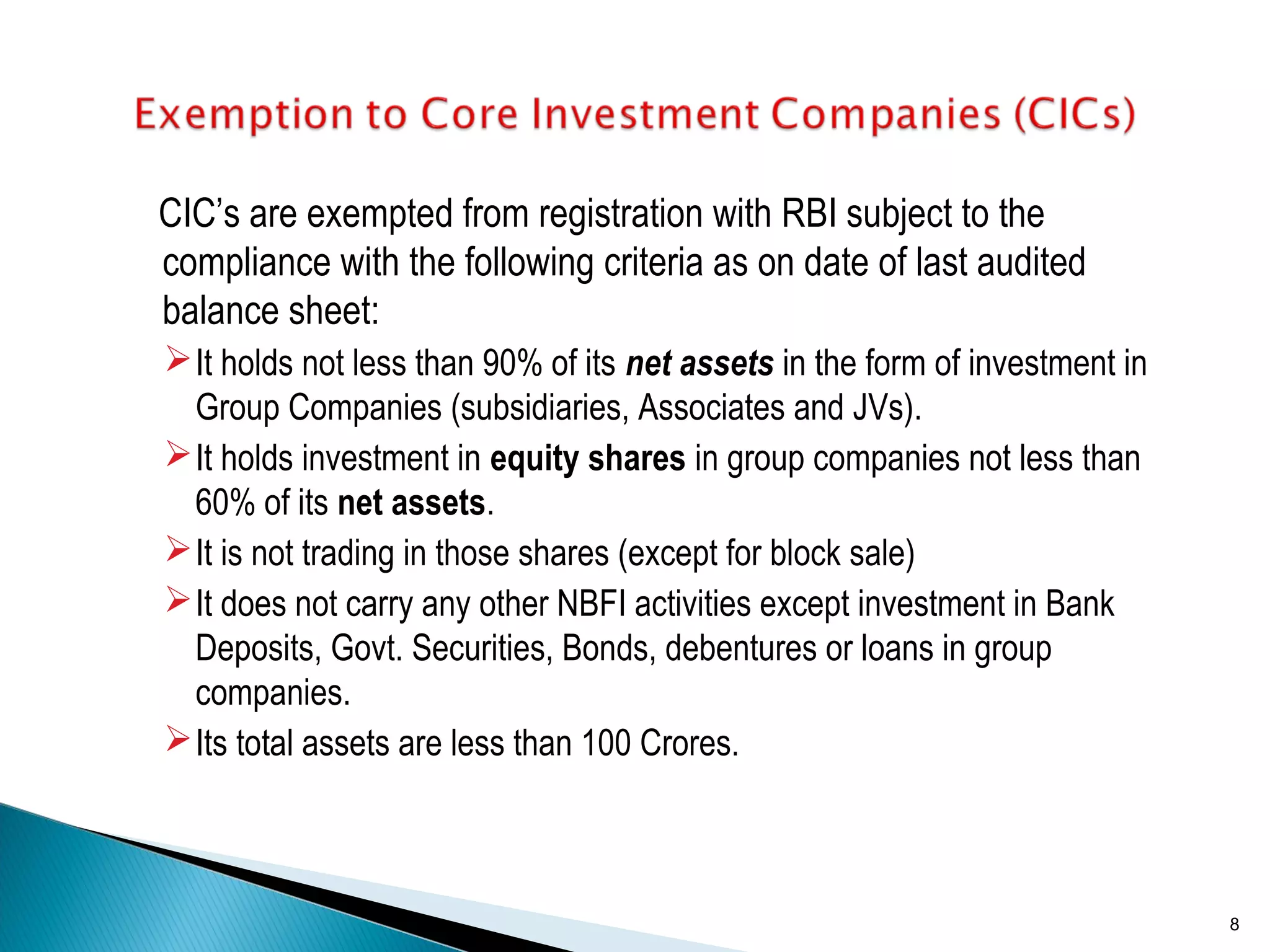 PPT on NBFCs & CIC in India | PPT