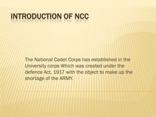 Ppt on ncc | PPTX