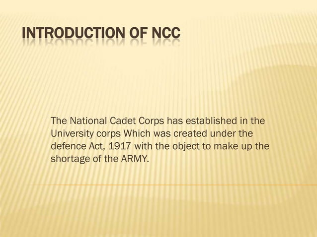 Ppt on ncc | PPTX