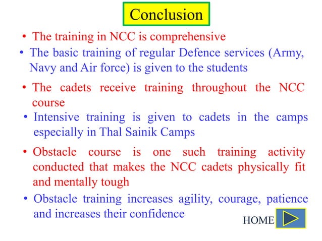 NCC Obstacle Training : Lt. Cdr. M. Arokiasamy | PPTX | Track and Field ...