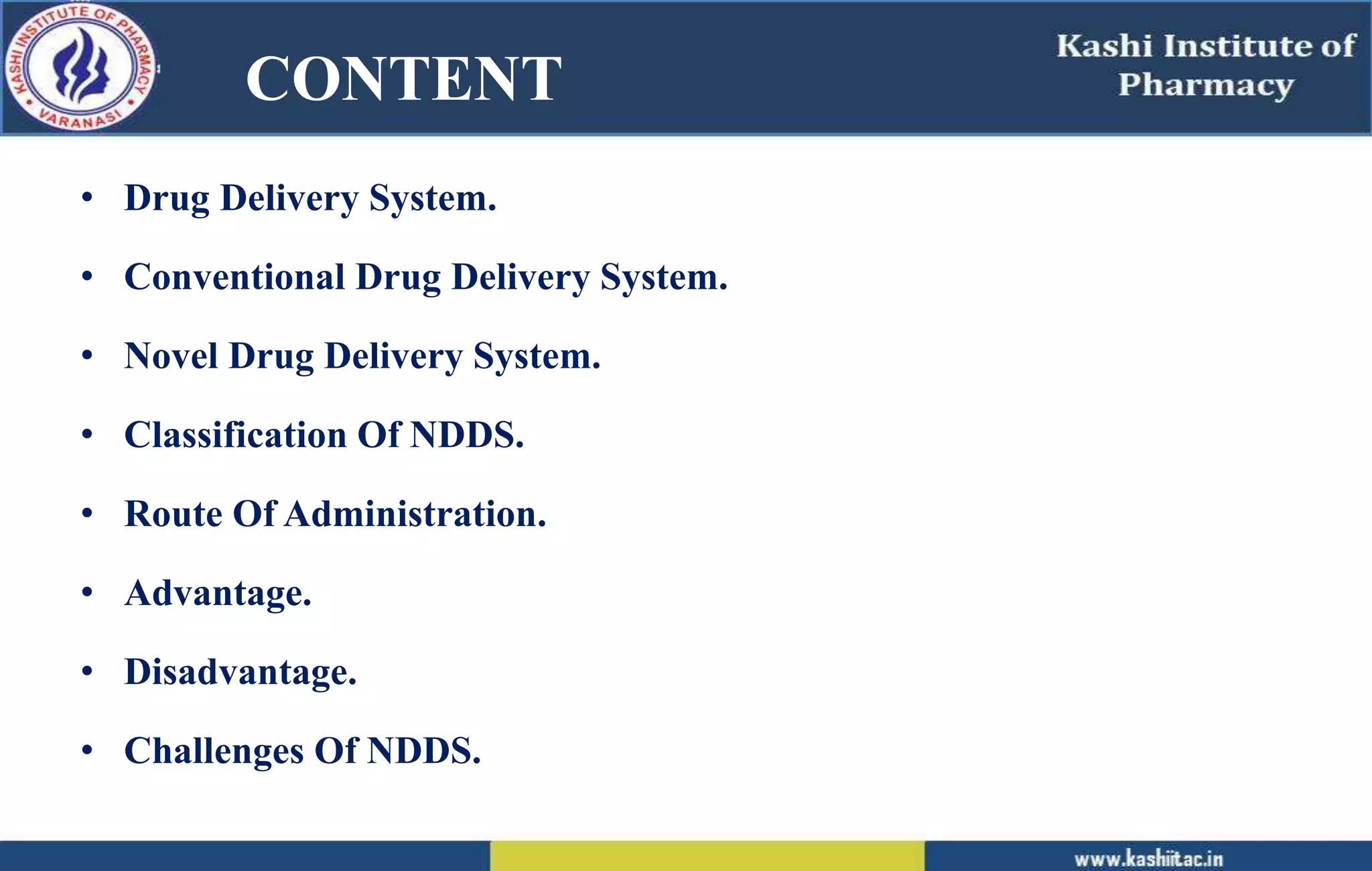 Novel Drug Delivery System (NDDS) | PPTX