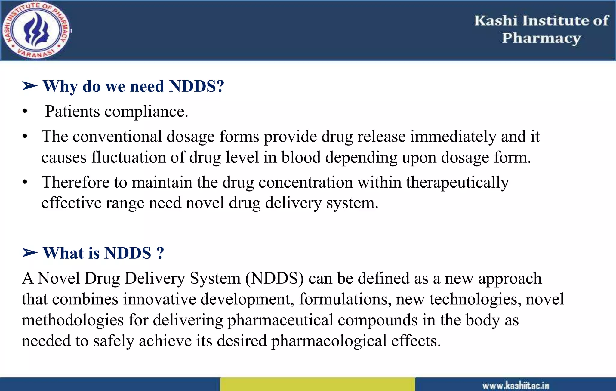 Novel Drug Delivery System (NDDS) | PPTX
