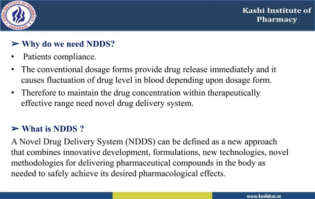 Novel Drug Delivery System (NDDS) | PPTX | Substance Abuse | Diseases ...