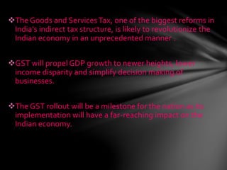Ppt on need for gst in india | PPTX