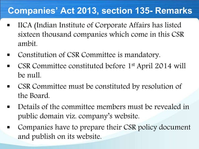PPT on New CSR Legislation | PPTX | Business Accounting & Finance ...