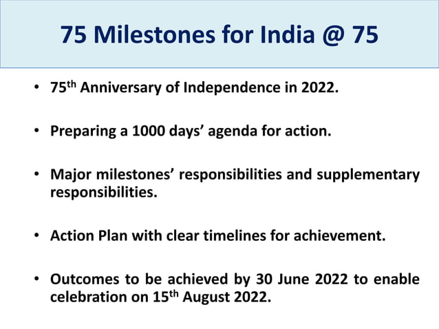 PPT on New India 2022 - 75 Milestones for India @75 (2).pdf