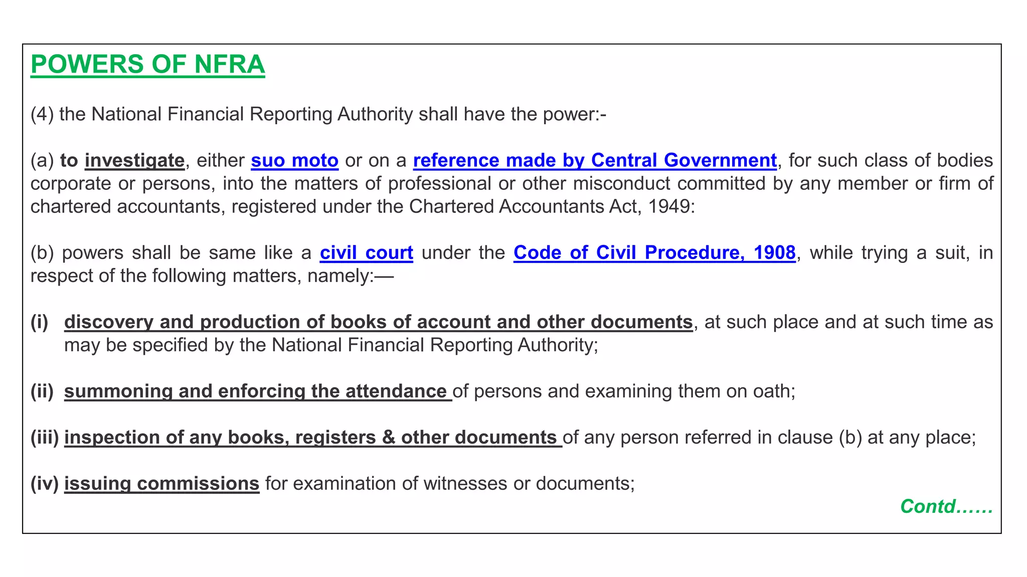 National Financial Reporting Authority Rules 2018 | PPTX