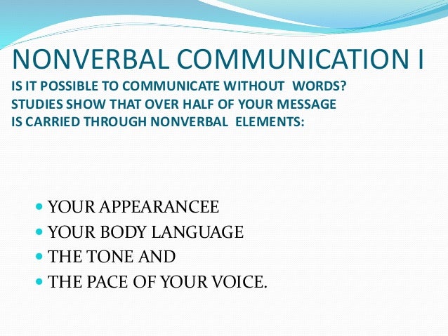PPT on non verbal communication